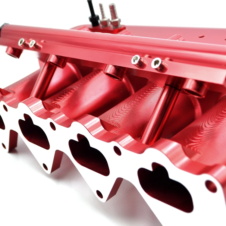 Mitsubishi EVO 4G63 Red Ported Intake Manifold, Aluminum, OEM