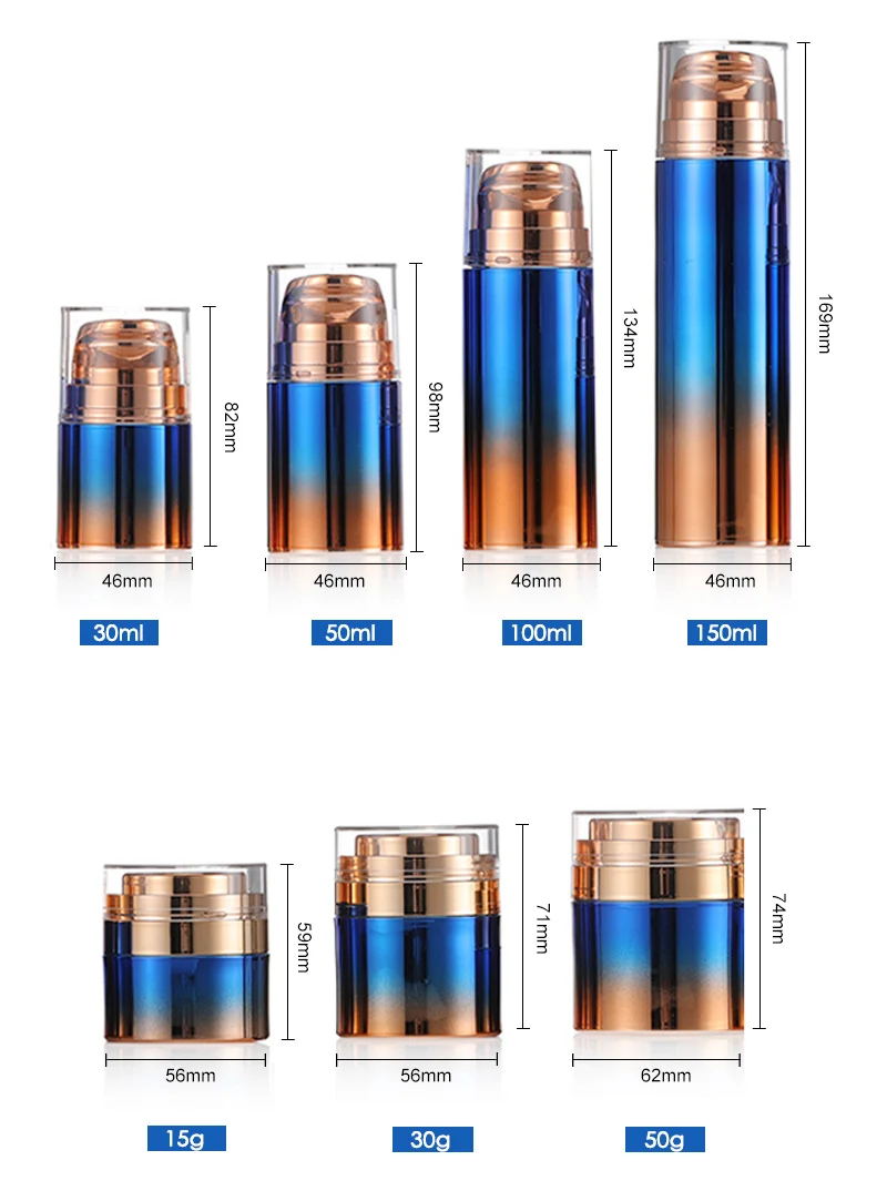Luxury Refillable 15g 30g 50g Cosmetic Jars 30ml 50ml 100ml Plastic ...