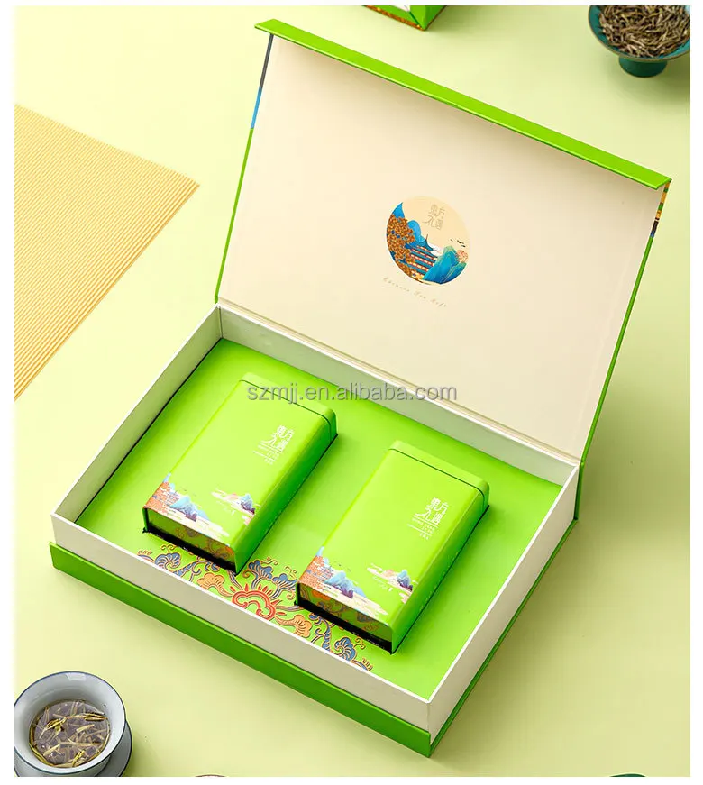 Custom Luxury Flip Magnetic Tea Set Gift Box With High End Tea Tin Box ...