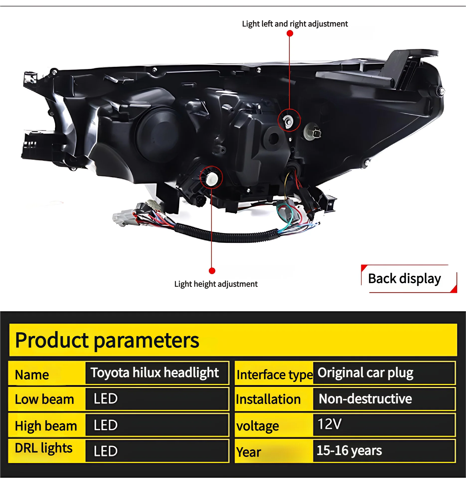 Automotive Lighting System for Toyota Hilux Revo 2015-2020 Head 2 Lens ...