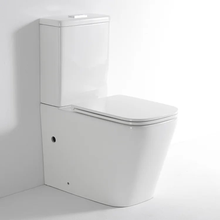 Square rimless ceramic wc bathroom toilets two piece toilet sanitary ...