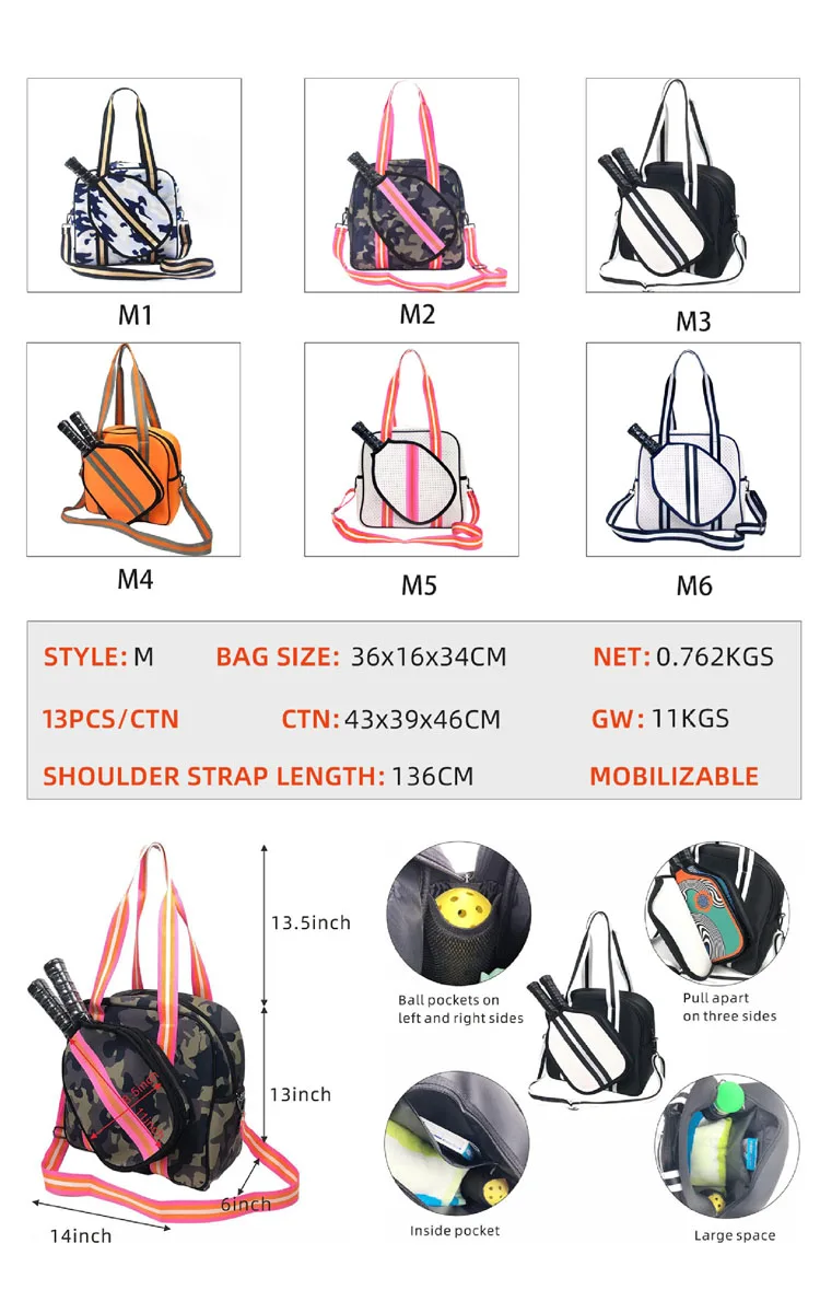 Badminton Bag Pack Racquet Sport Bags Covers Waterproof Neoprene Gym ...