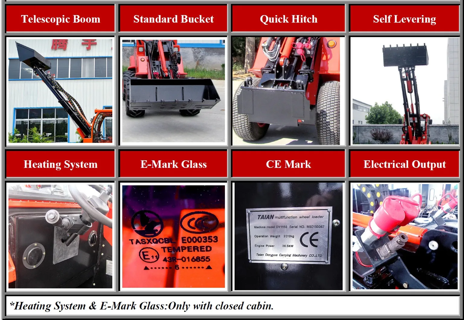 1ton Payload Articulated Mini Loader DY840 Telescopic Wheel Loader With ...