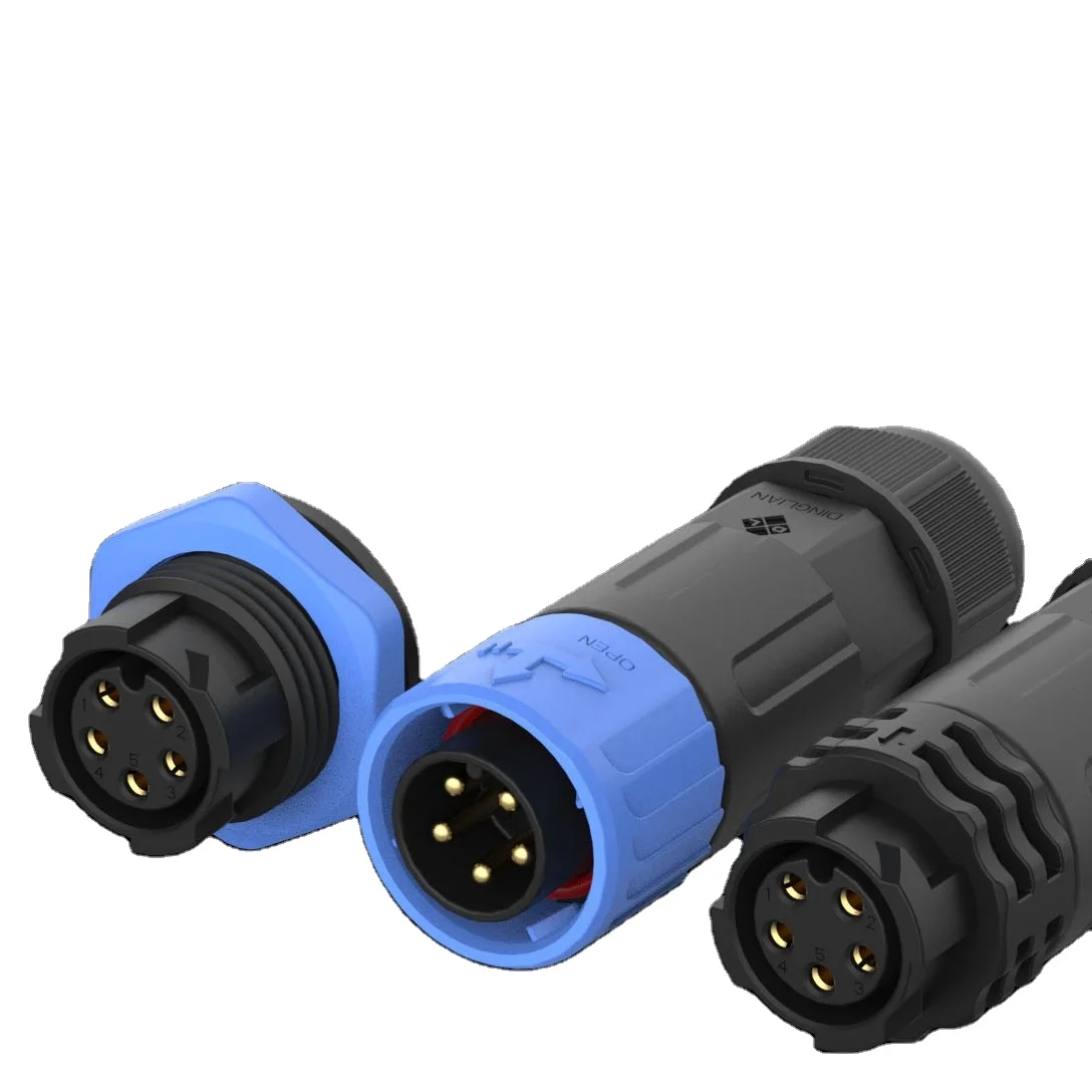 Waterproof Connector Female Male Threaded Plastic Female plug + Male to ...