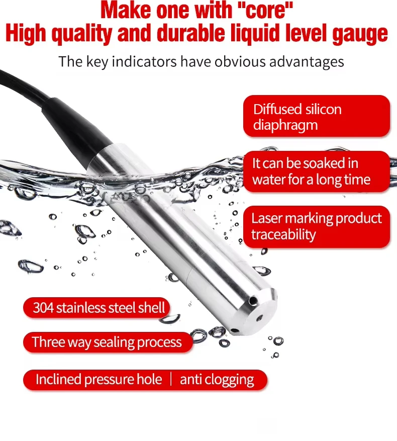 Level Sensor TL-136: Submersible Pressure Liquid Level Transmitter for ...