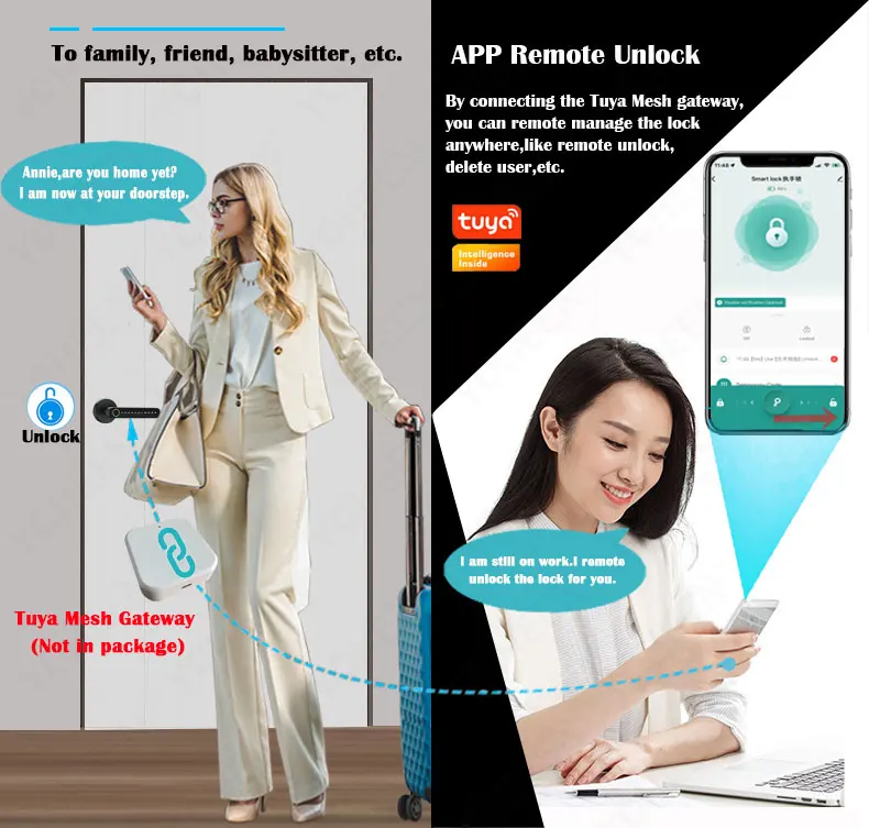 Tuya Smart Digital Door Lock - Secure Biometric Fingerprint