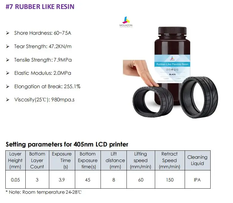 Molazon Super Flexible Rubble Like Resin Low Odor 3d Uv Resin Printing ...