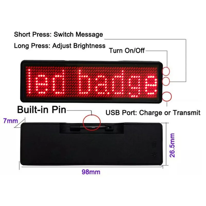 B1155 Programmable Scrolling LED Sign Board - Customizable