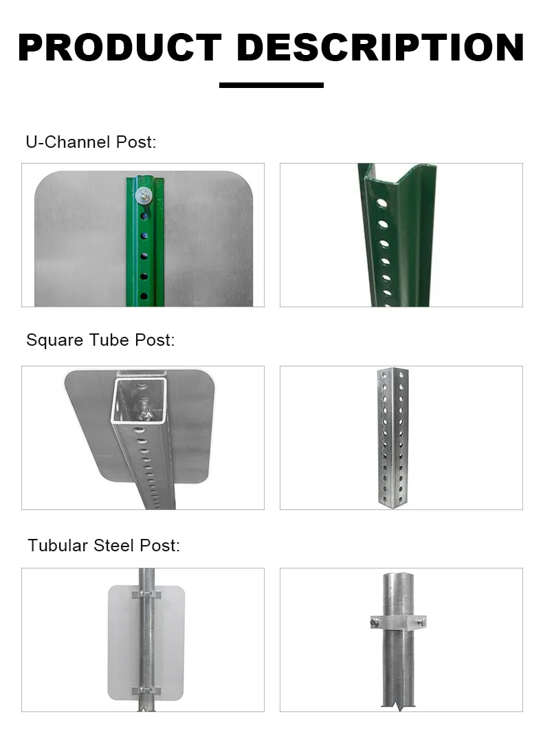 High Quality Traffic Sign Poles Signage Accessories Pole Galvanized U ...