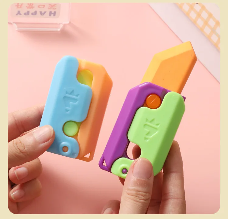 Fidget Toys 3D Printed Gravity Knife Toy Carrot Eraser