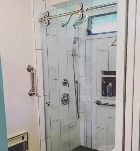 Square Pipe Stainless Steel Frameless Shower Enclosure Glass Sliding ...
