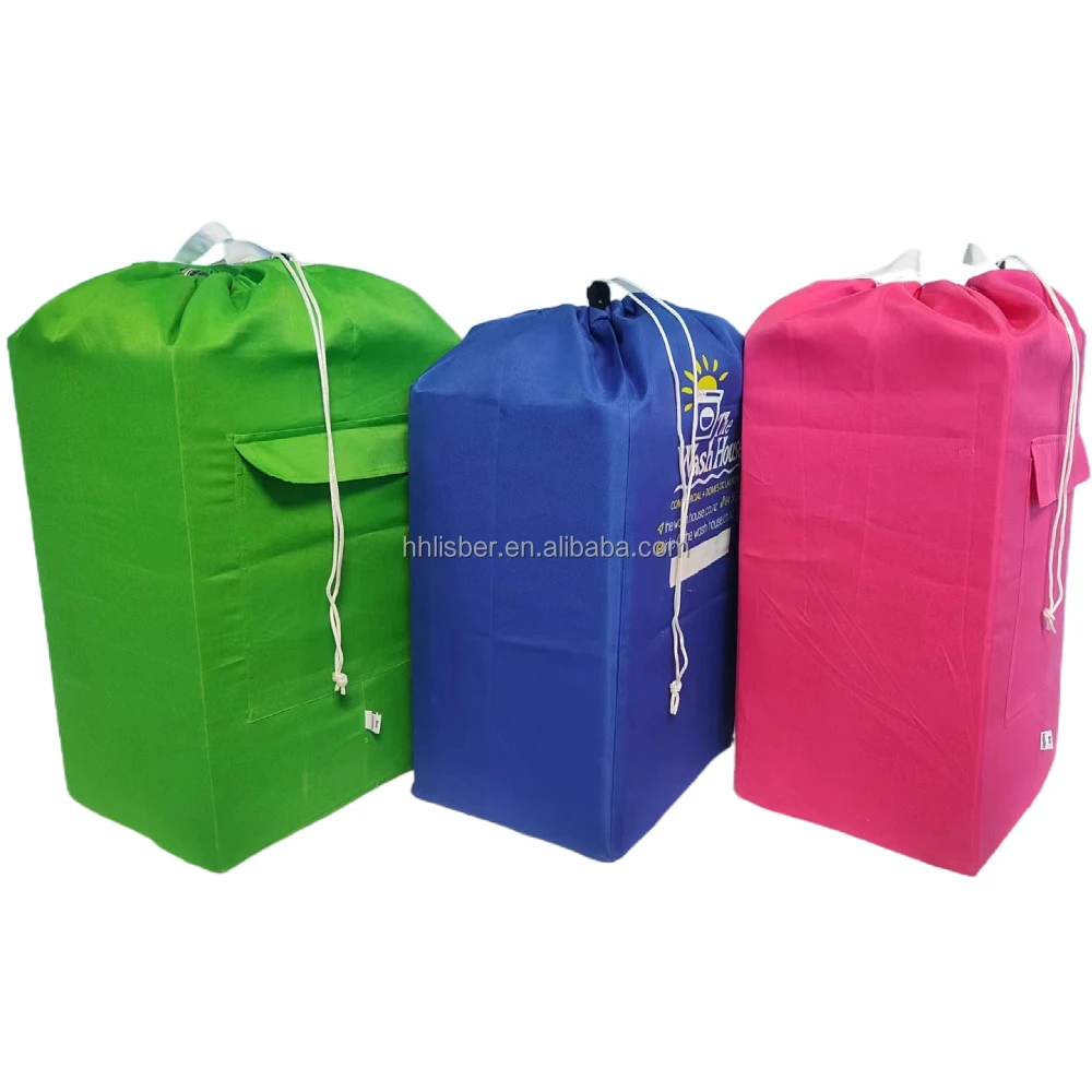Soiled Linen Heavy Duty Polyester Square Bottom Laundry Bags with Large ...