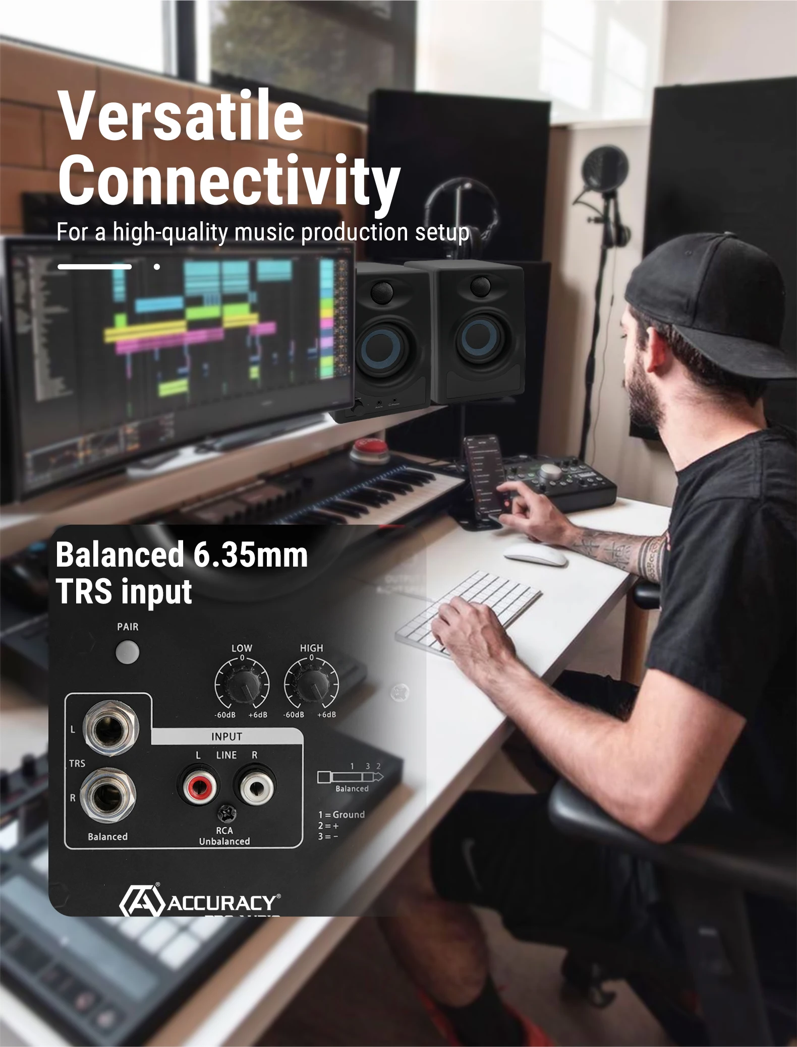 Accuracy Pro Audio A3 Active Studio Monitor Speakers - Professional PA ...