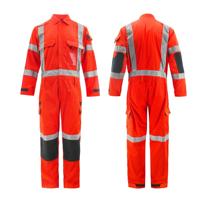 Unisex Reflective Fireproof Work Overalls Wear-resistant Reflective ...