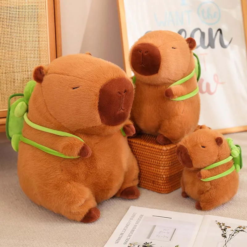 Cute Cartoon Capybara Plush With Turtle Backpack Peluche De Capybara ...