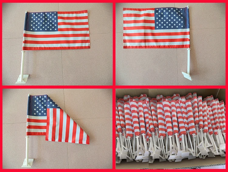 Customized Design Double-sided Car Window Flag Frame Mini National Flag ...