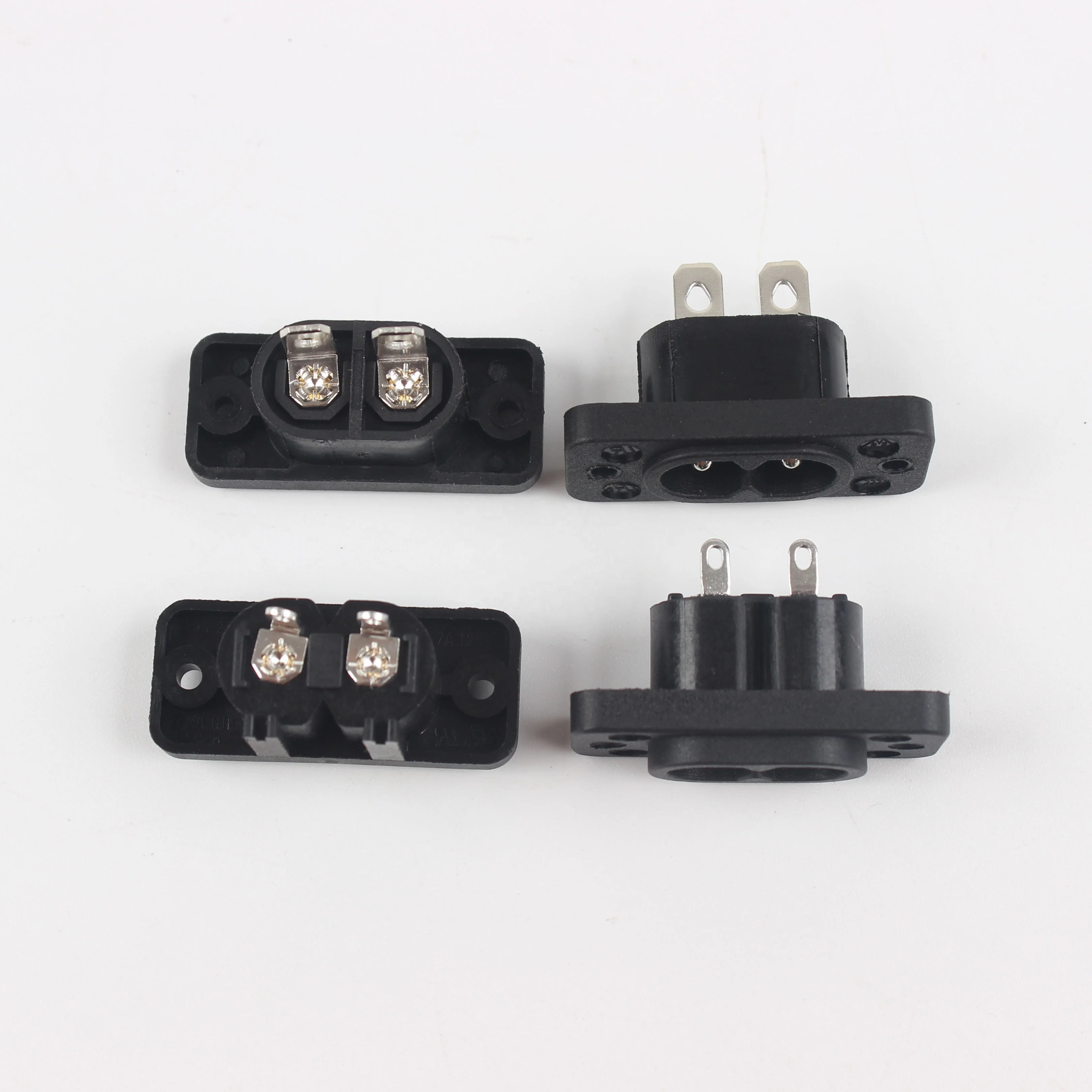 180degree Iec Ac Power Plug Socket 2 Pins Ac006 2.5a 250v Ac Inlet ...