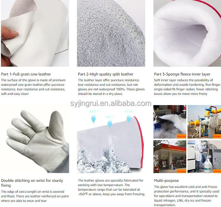 Wholesale En 511 Cryogenic Liquid Nitrogen Freezer Gloves Waterproof ...