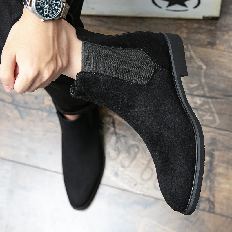 Autumn Winter Leather Material Chelsea Custom Ankle Half Men Boots ...