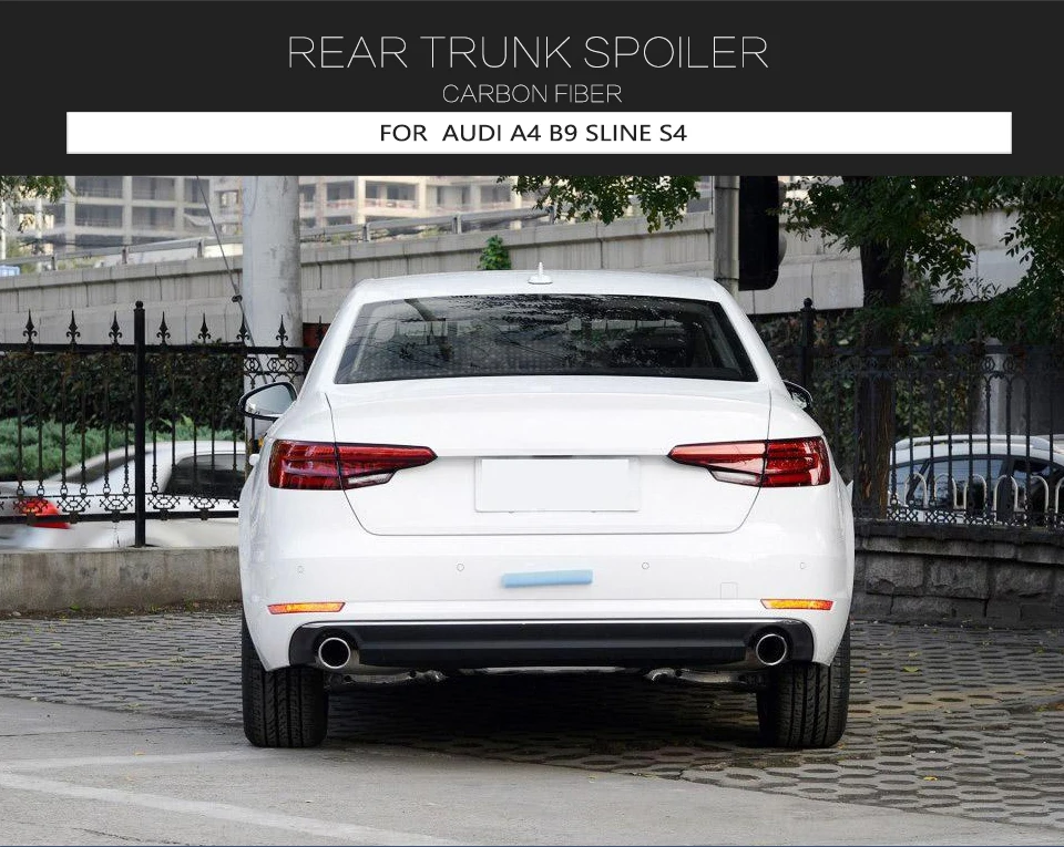 Carbon Fiber Rear Trunk Spoiler For Audi A4 B9 Quattro S Line S4 Sedan ...