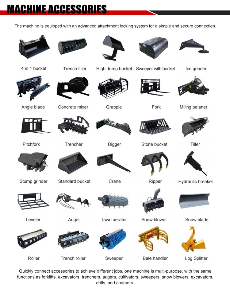 Mini Small Skidsteer Rubber Tracked Crawler Type Skid Steer Loader With ...