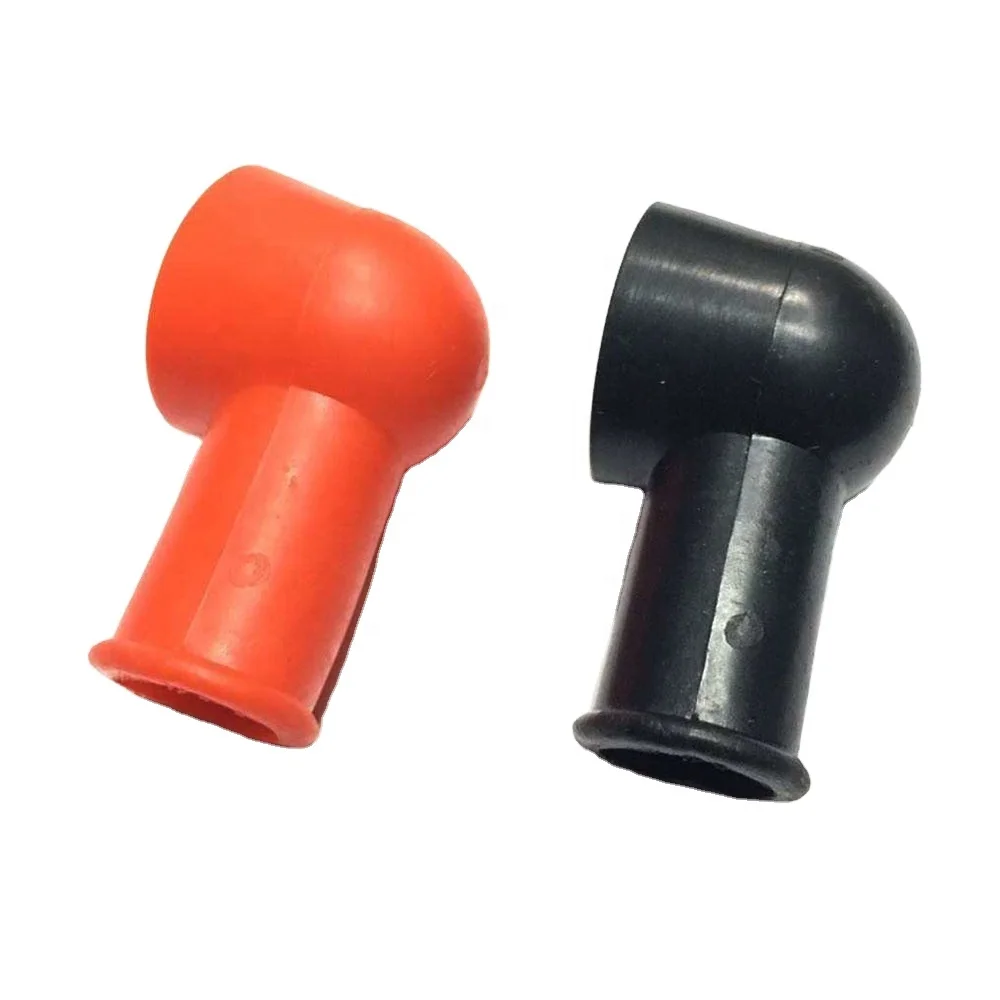 Black & Red Battery Terminal Insulation Rubber Cover Pipe Type ...