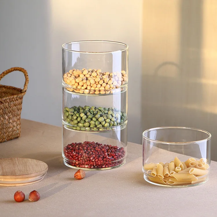 Clear Glass Refrigerator Pantry Organizer - Stackable Containers