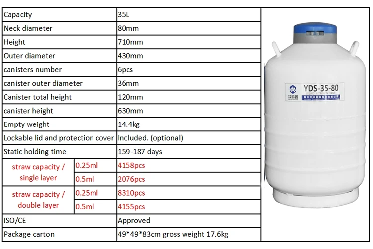 Liquid Nitrogen Dewar Gas Cylinder Cryogenic Tank for Cryo 30L 125mm ...