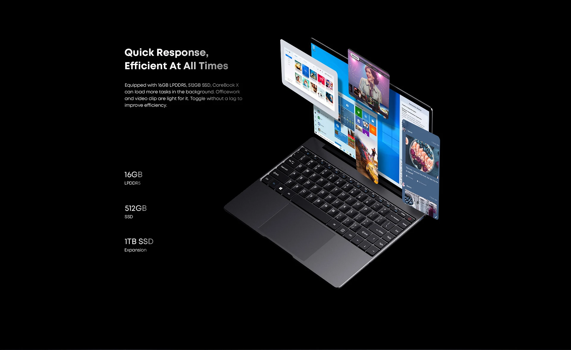 CHUWI Corebook X Laptops - Intel Core I5, 8GB RAM, 512GB SSD