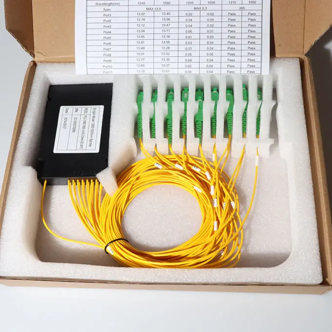 Ftth 1x64 Fiber Optic Equipment Plc Splitter Single Mode Abs Box Module ...