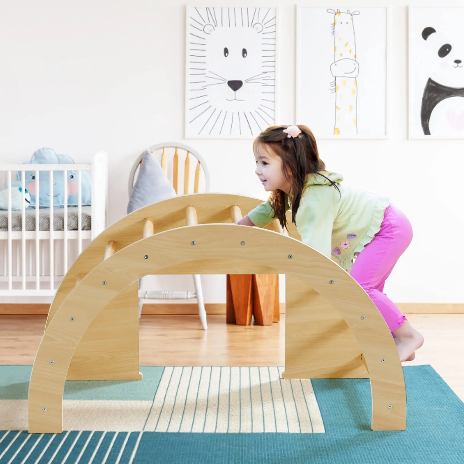 Climbing Arch Sensory Table Montessori Climbing Gym for Kids Rocker ...