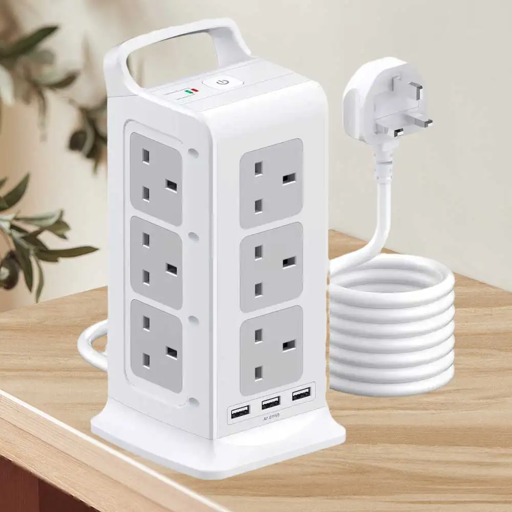 Oswell Portable Handle Uk Tower Power Socket Floor Socket With 2m Pure ...