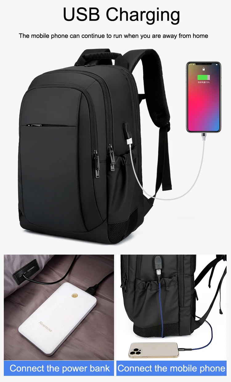 Custom Logo Waterproof Laptop Backpack - Anti-Theft Travel Bag for ...