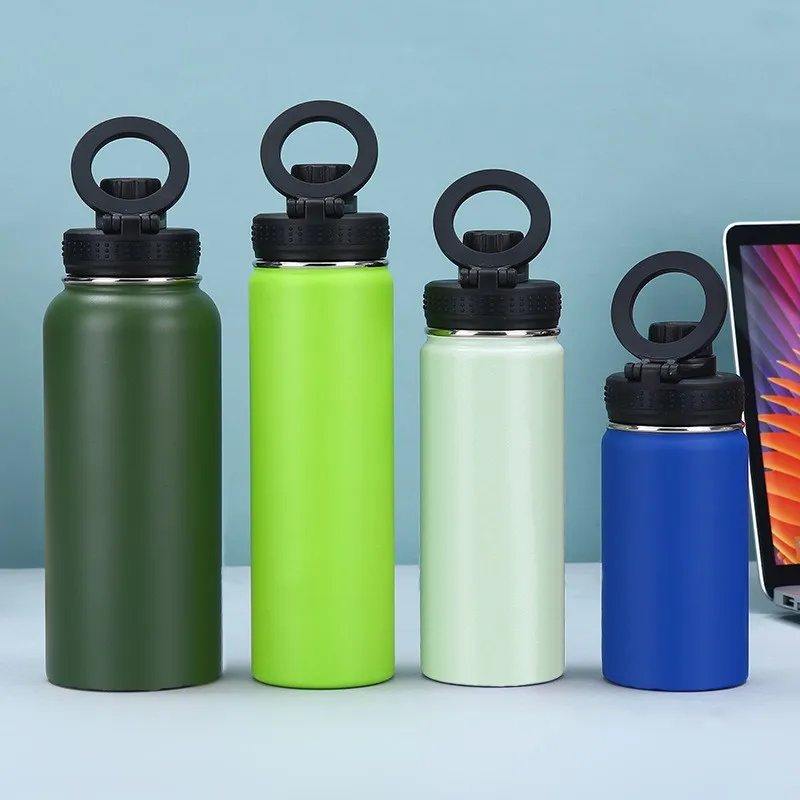 18oz 24oz Magnetic Lid Flask Vacuum Sport Bottle Insulated Water Bottle ...