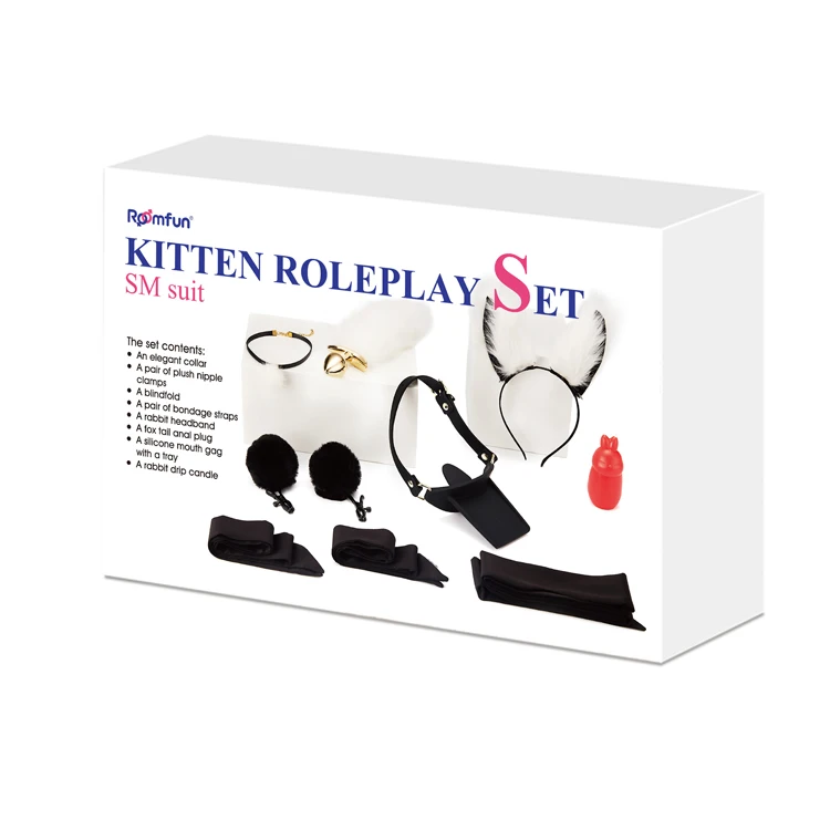 Roomfun 8 Pcs Fetish Mouth Gag Handcuffs Bondage Restraint Slave Game Set Bdsm Sex Toys With ...