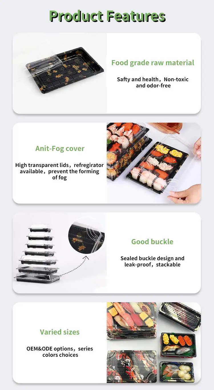 Japanese Plastic Sushi Box Sushi Container Food Packaging Sushi Tray ...