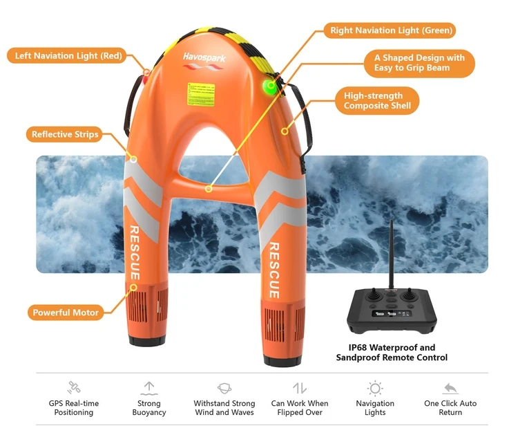 Floating Special Water Rescue Buoy - Lifesaving Motorized Buoy Foam