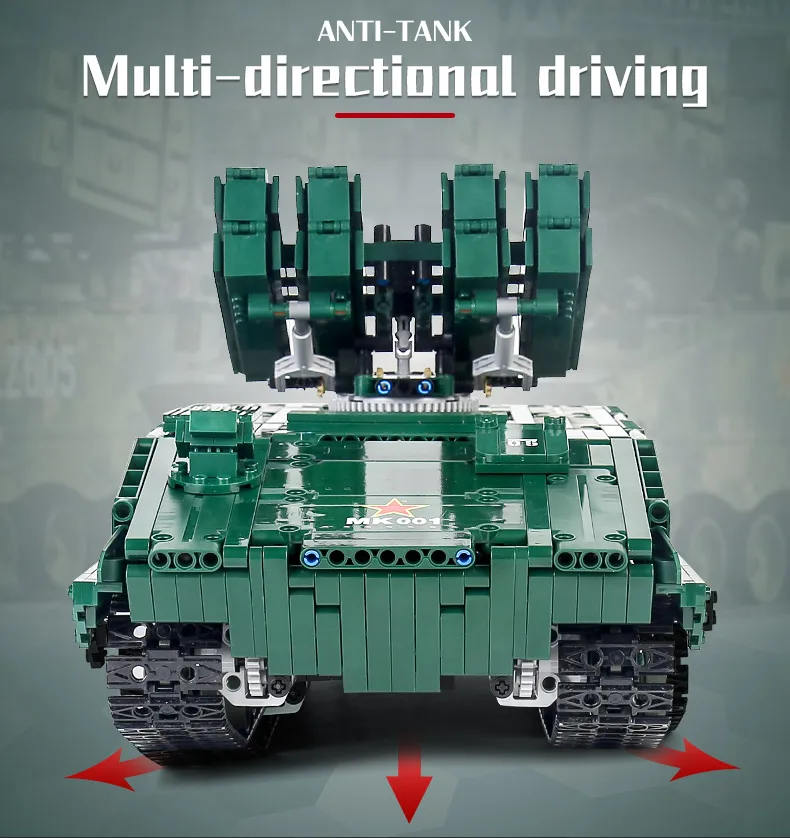 Mould King 20001 Military Model The Rc Hj-10 Anti-tank Missile High ...