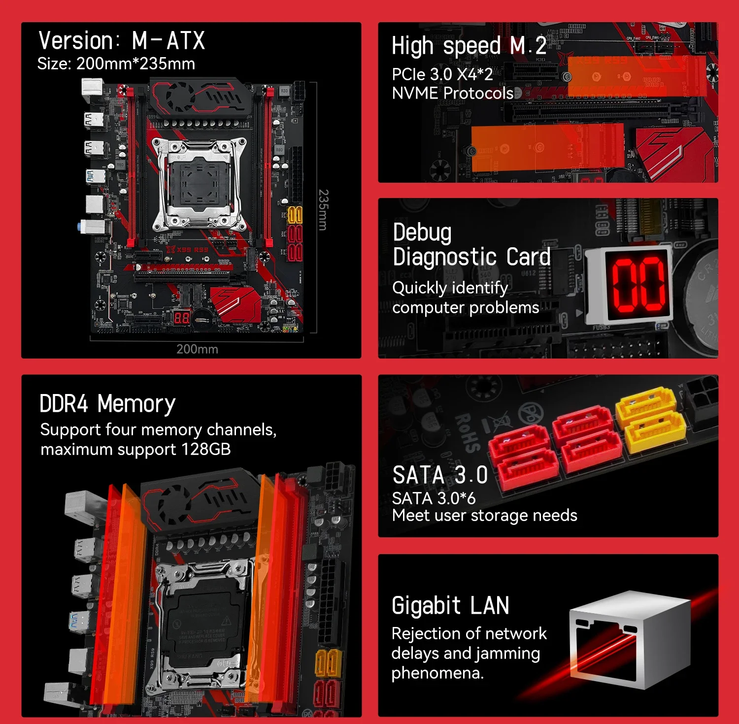 MACHINIST X99 RS9 Motherboard LGA 2011-3 for Gaming & Server