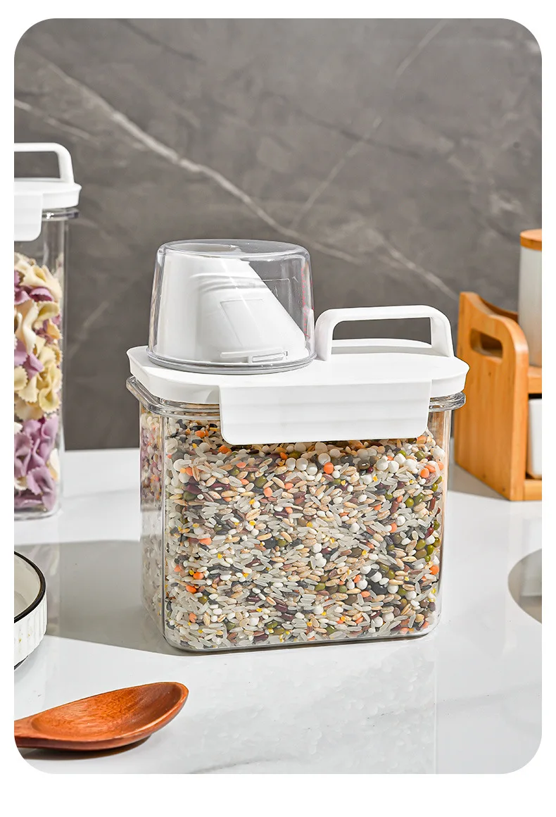 Grain Transparent Tank Rice Barrel Eco Friendly Plastic Bulk Food ...