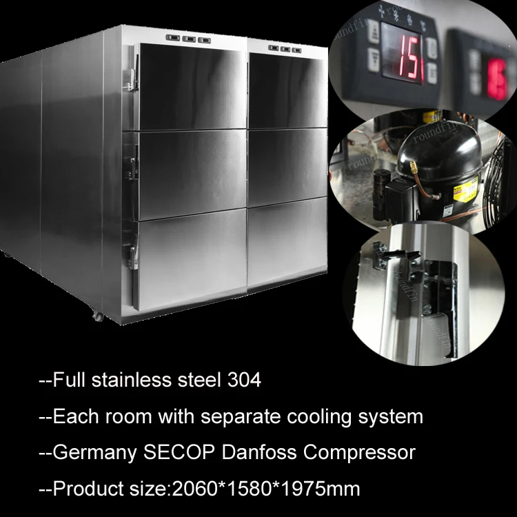 6 Body Mortuary Chamber Morgue Cooler Cabinet Corpse Cold Room Morgue ...