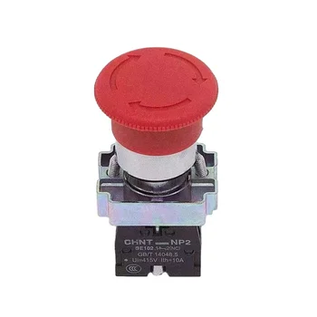 Chnt Emergency Stop Button Switch Np2-bs542 545 Hole 22mm Self-locking Mushroom Head Emergency ...