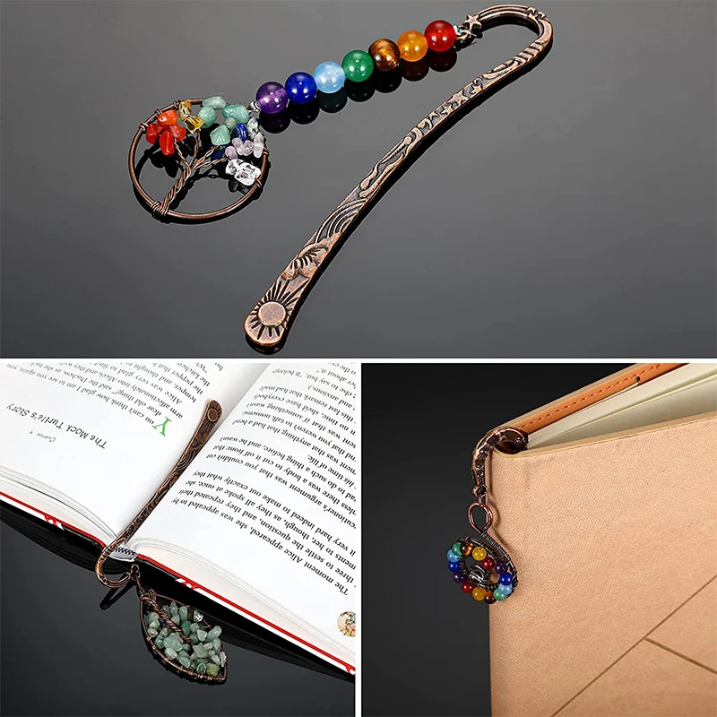 Wholesale Healing Crystals Metal Bookmark Hexagram Stone 7 Chakra ...