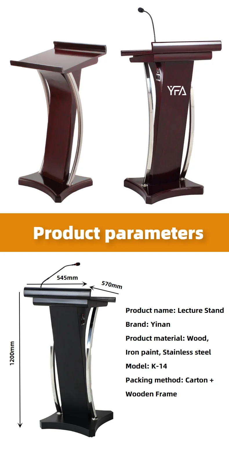 Manufacturer Professional Metal Podium Stand Display With Microphone ...
