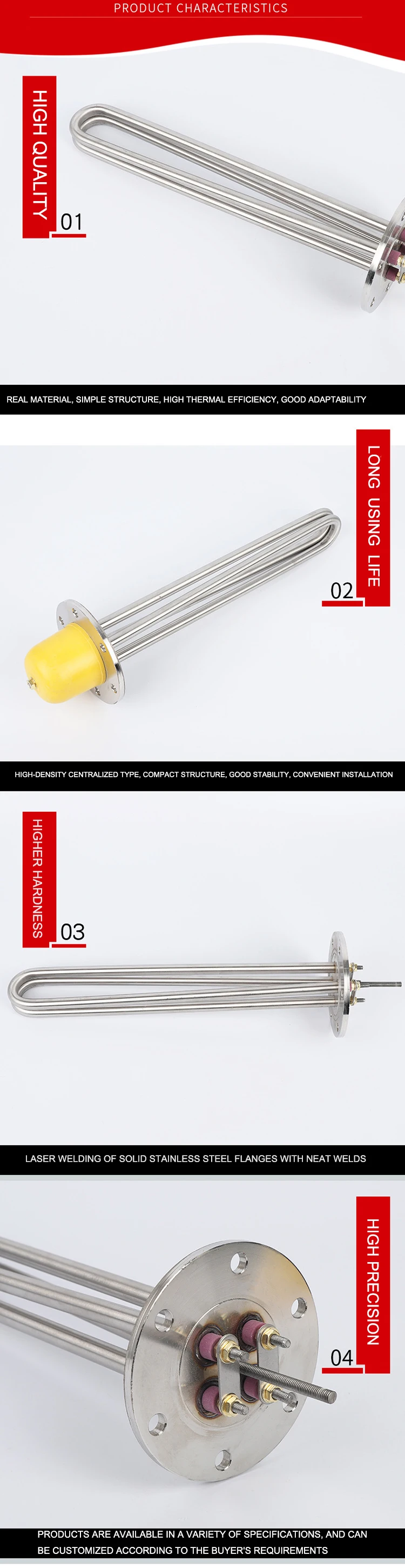 20v 380v 3kw 6kw Immersion Flange Tubular Heater Element