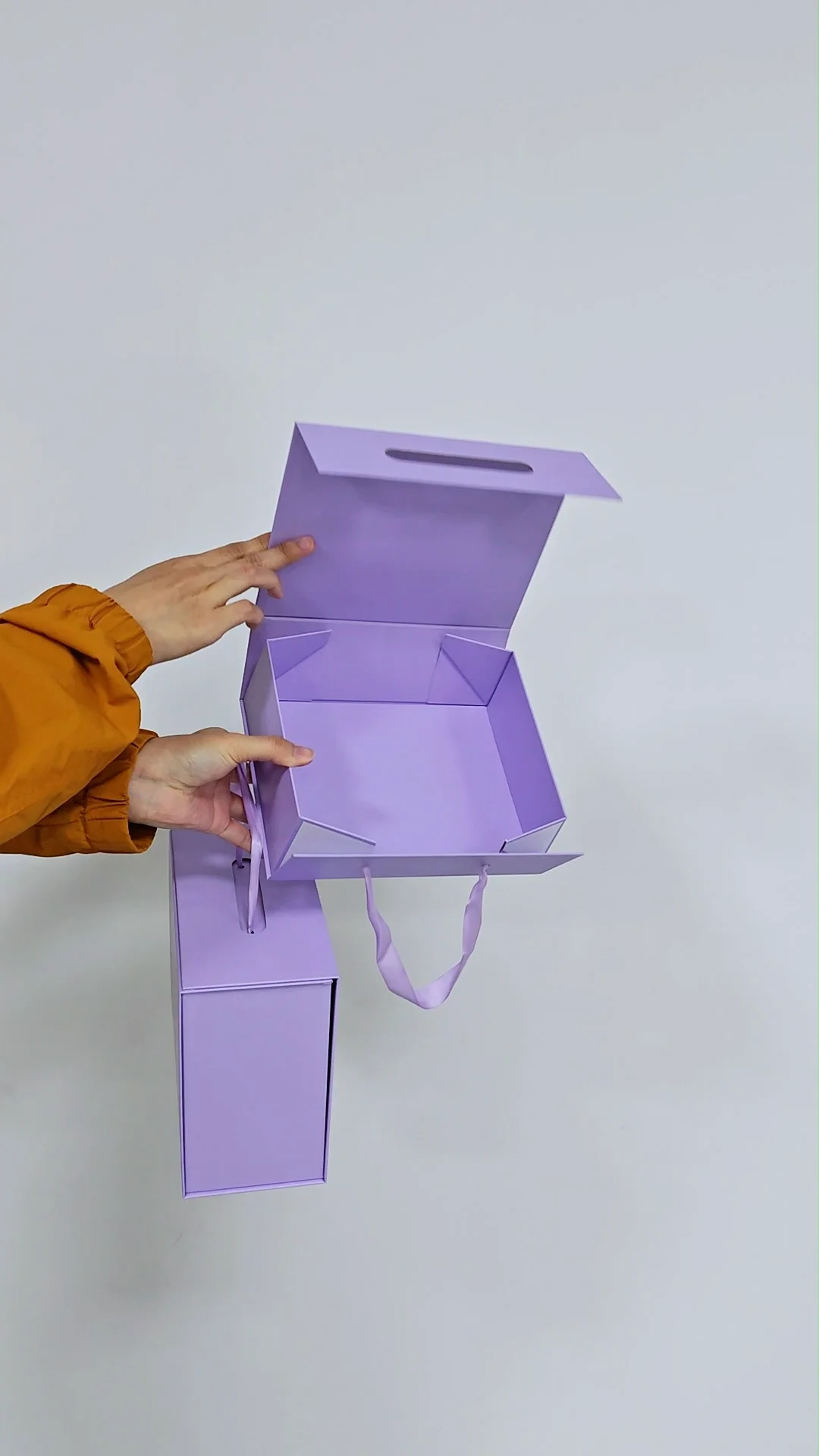 Luxury Clothing Box Packaging Custom Printed Logo Purple Paper Gift Box ...