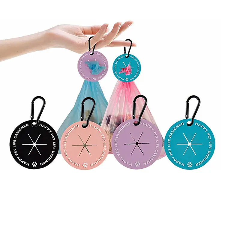 Customize Logo Portable Rubber Pvc Waste Bag Clip Dispenser Carrier Pet ...