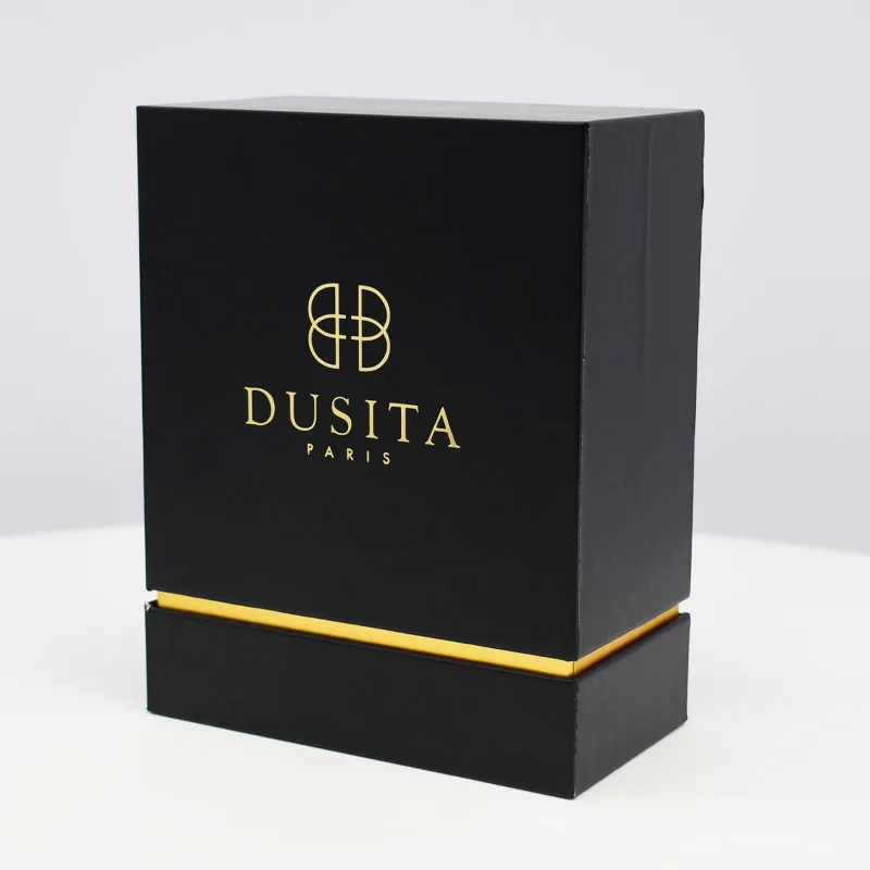 High End Perfume Packaging - Elegant Black Box Mockup
