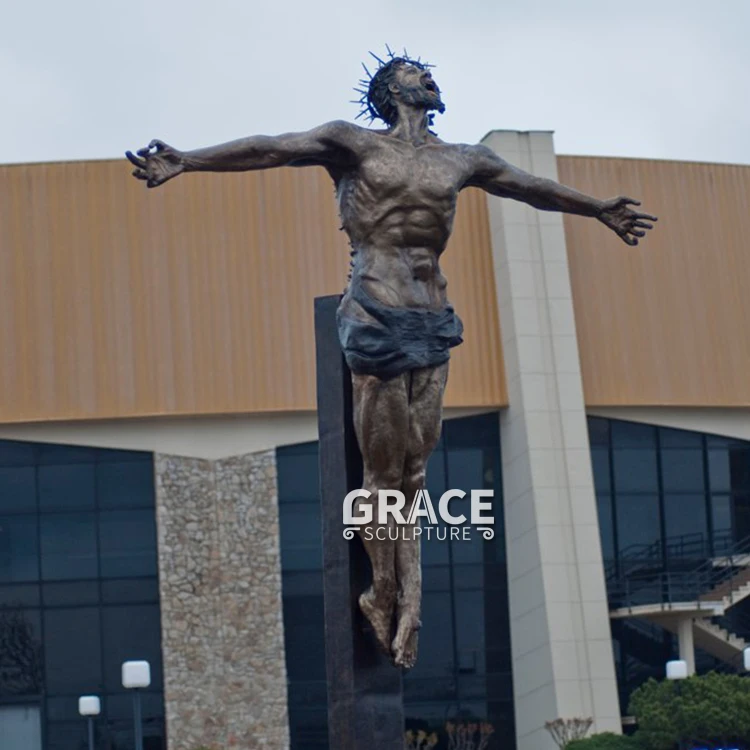 Outdoor Life Size Catholic Religious Crucifix Sculpture Bronze Jesus On ...