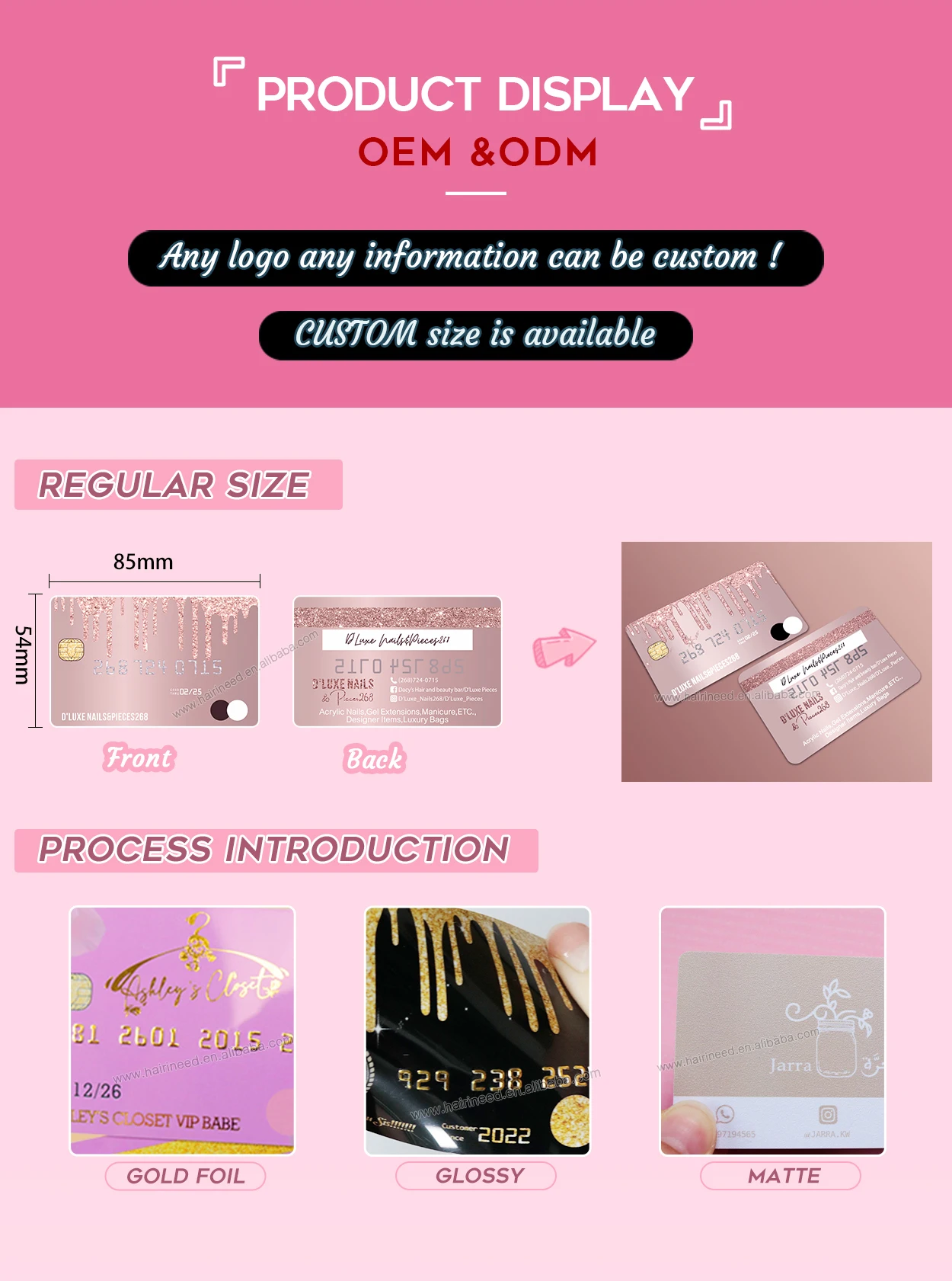 Custom Credit Card Size Business Card with Embossed Number Overlay for ...